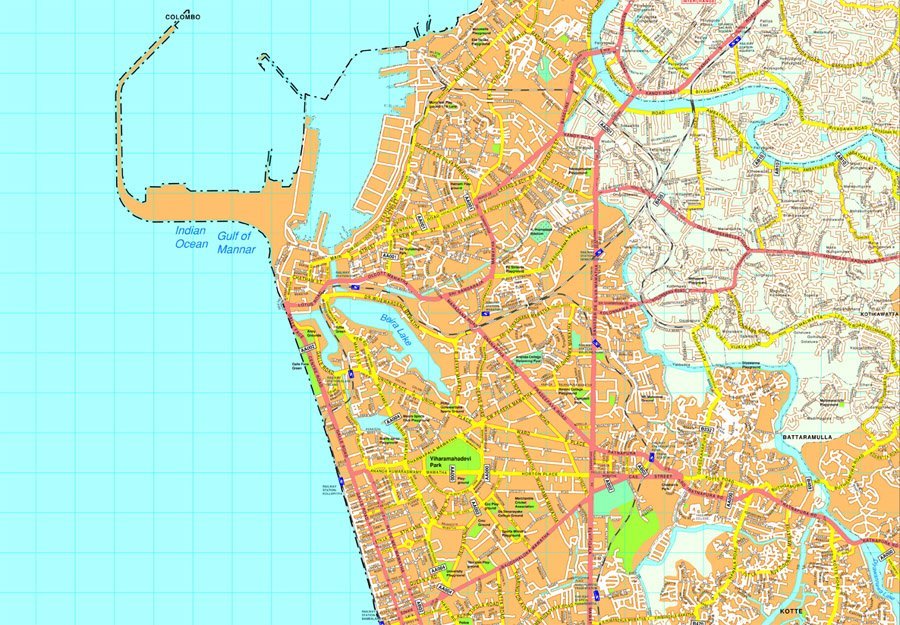 Colombo Vector map. EPS Illustrator Vector Maps of Asia Cities. Eps ...