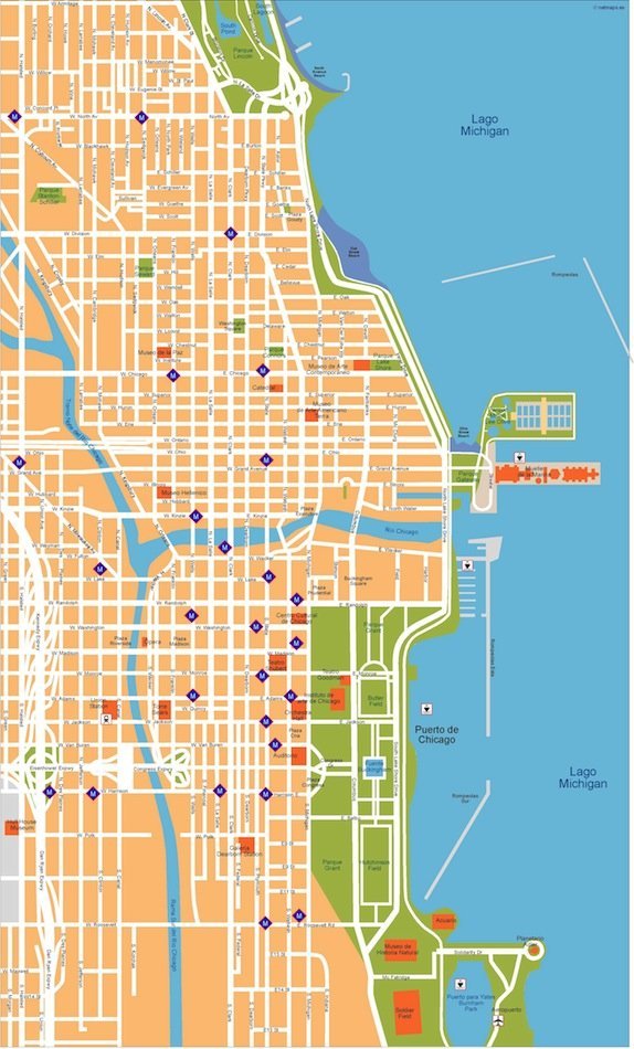 Chicago vector map. Eps Illustrator Vector City Maps USA America. Eps Illustrator Map | Vector maps