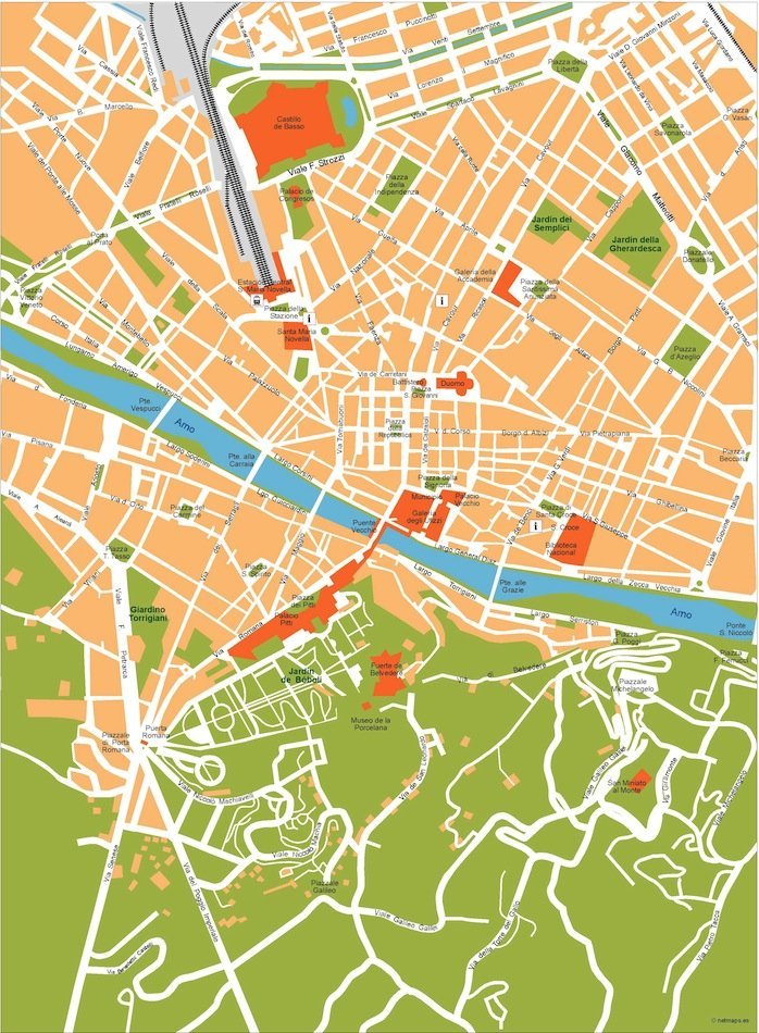 Florence vector map. Eps Illustrator Map | Vector maps