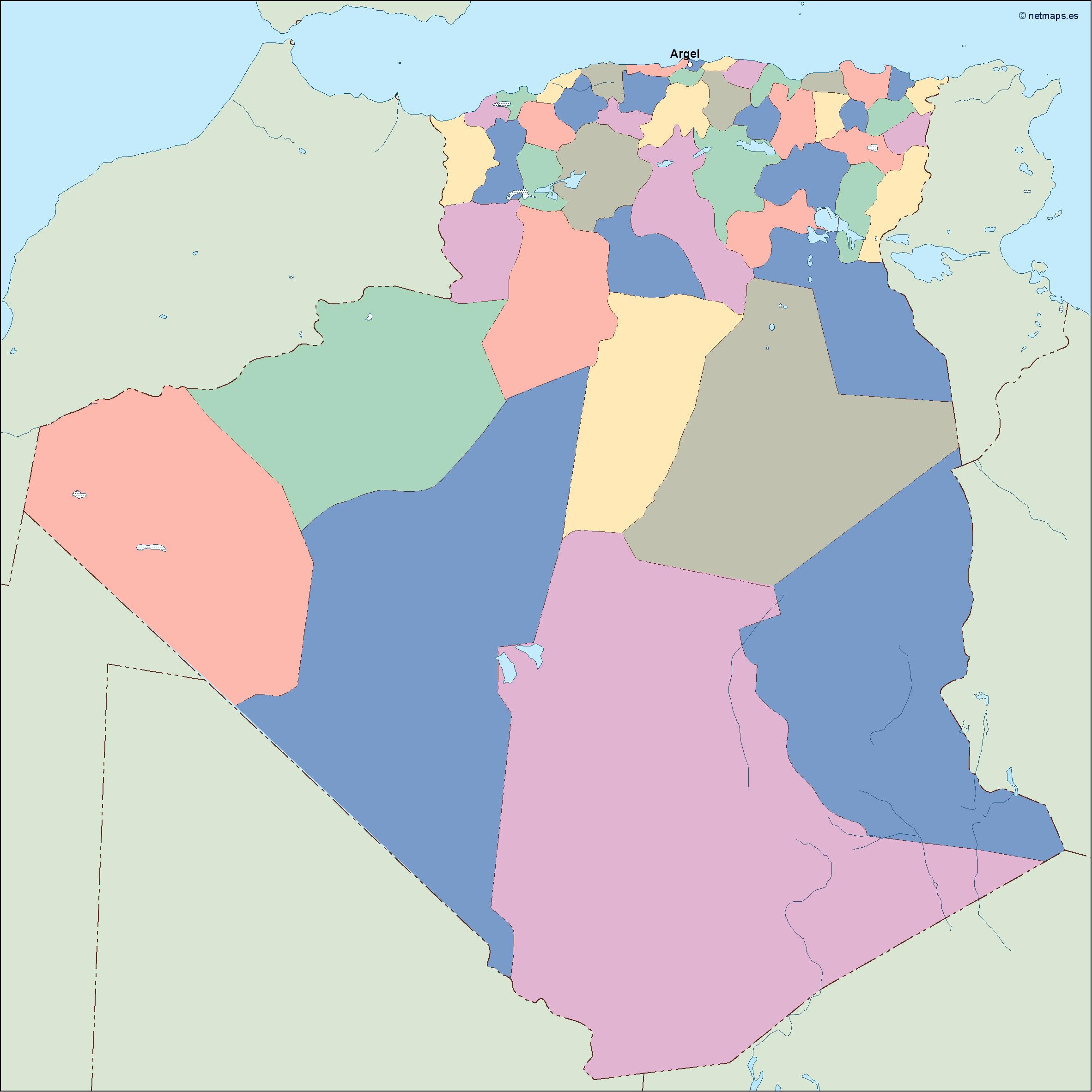 algeria vector map | Emirates maps. Download vector files for Adobe ...