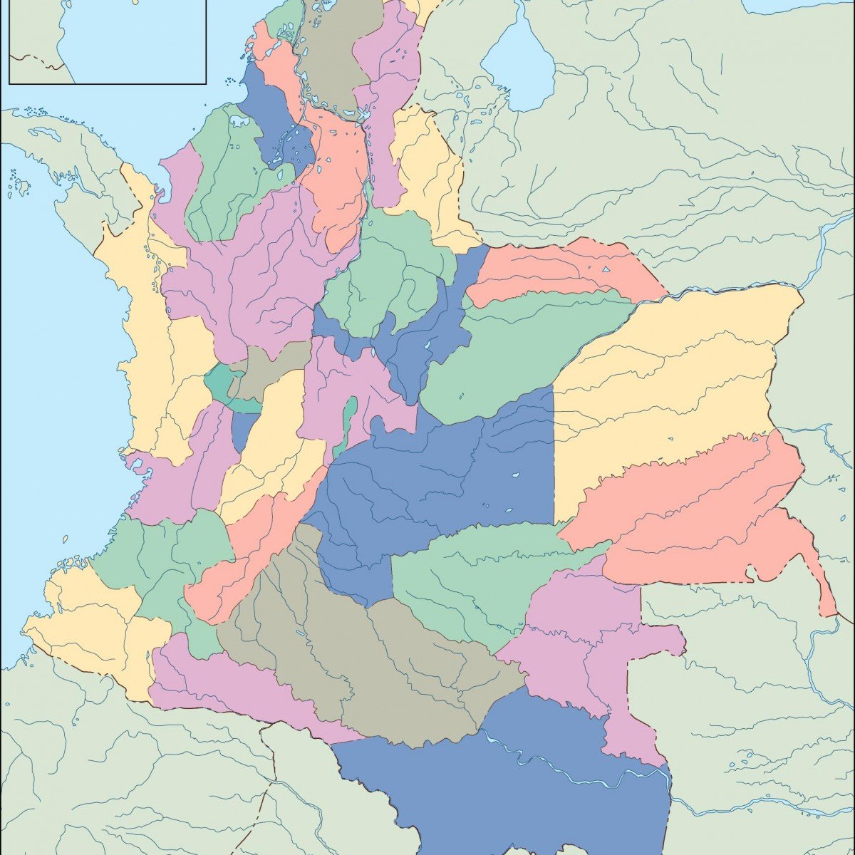 colombia blind map | Emirates maps. Download vector files for Adobe ...