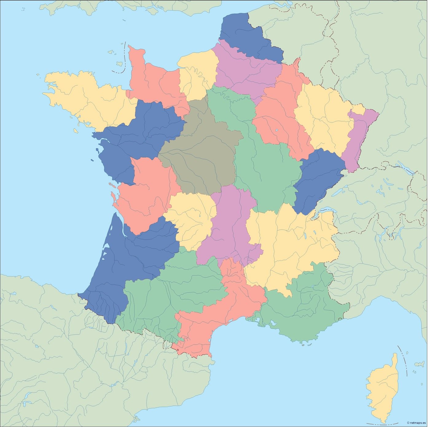 france blind map. Illustrator Vector Eps maps. Eps Illustrator Map ...