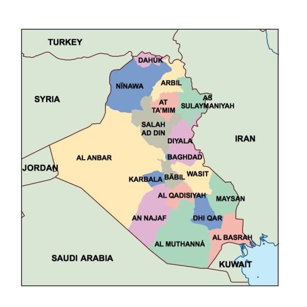 iraq presentation map | Emirates maps. Download vector files for Adobe ...